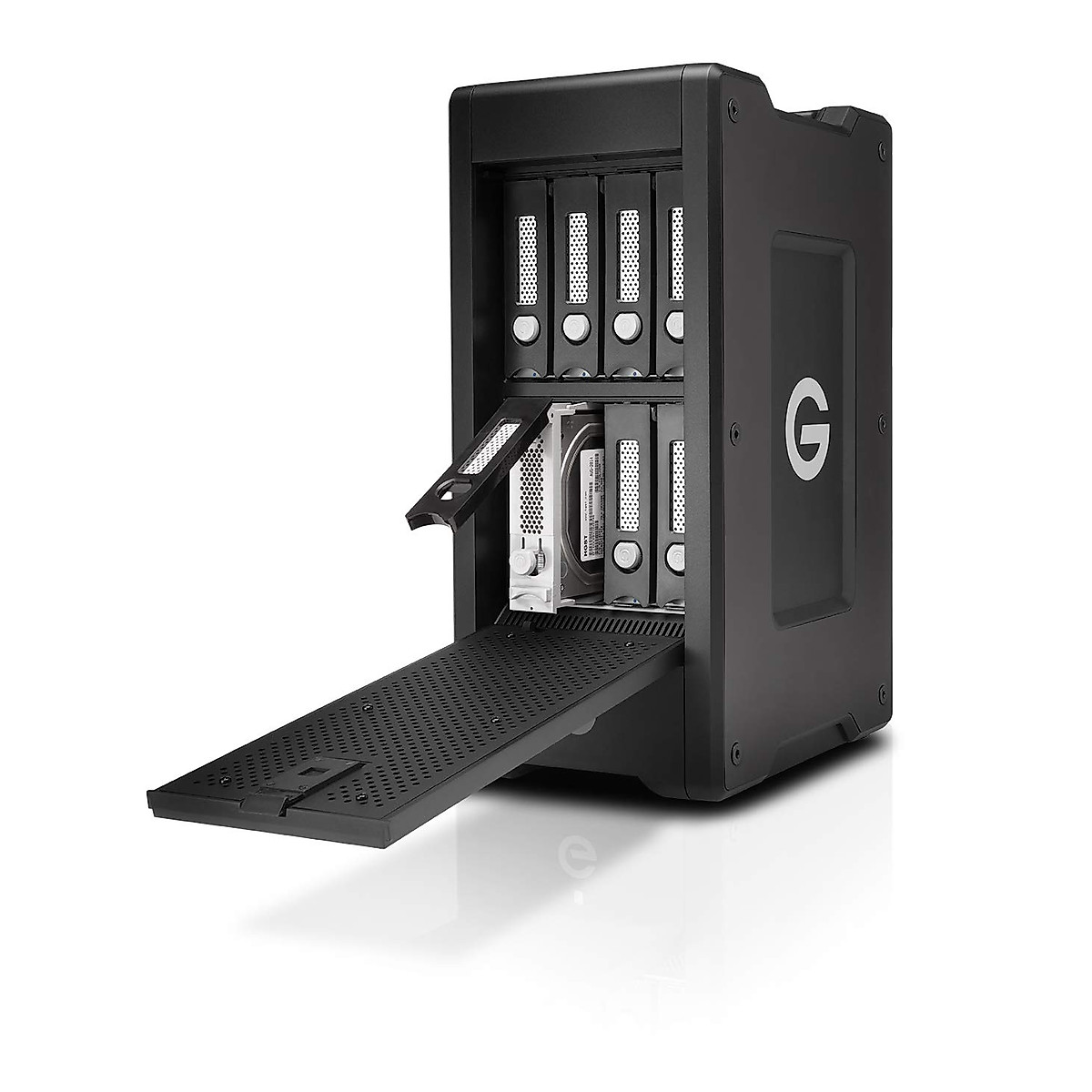 G-Technology 0G05864-1 80TB G-SPEED Shuttle XL Thunderbolt 3 with EV Series Bay Adapters â€“ Transportable 8-Bay Raid Storage Solution