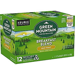 Green Mountain Coffee Roasters Breakfast Blend Single-Serve Keurig K-Cup Pods, Light Roast Coffee, 12 Count