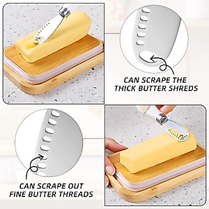 Glass Butter Dish with Bamboo Lid and Knife, Airtight Seal for Freshness, Large Butter Dish for East and West Coast Butter, Ideal for Countertop and Refrigerator Storage, Premium Glass Butter Keeper