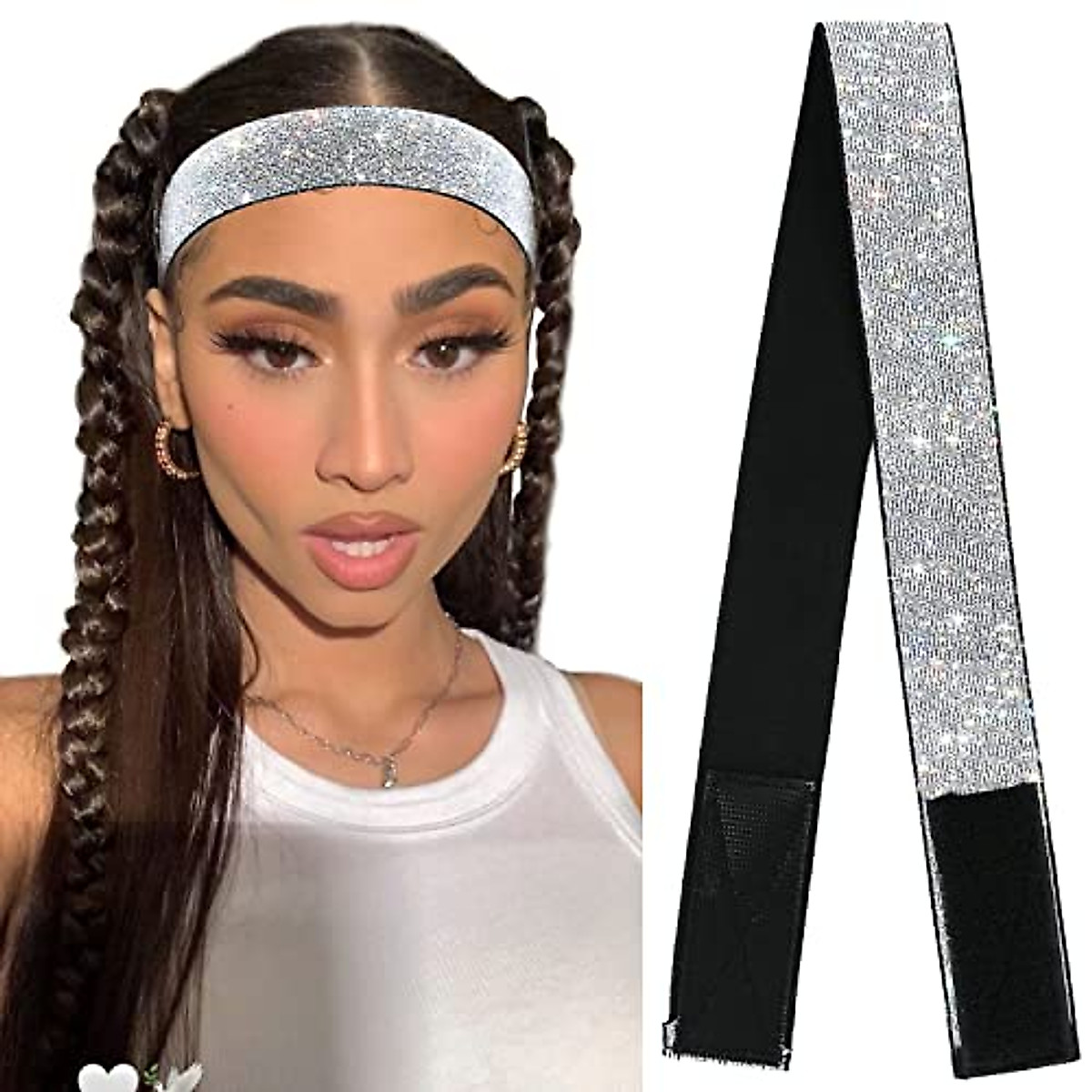 6PCS Head Wraps for Women's Wigs: Satin Scarf, Elastic Velcro Bands, Edge Brush and Hair Comb for Lace Frontals and Baby Hair Laying
