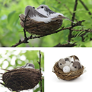 VALICLUD 8pcs Simulated Bird Nest Home Bird Nest Decor Artificial Bird Nest Bird Nest Ornament Fake Bird