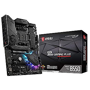 MSI MPG B550 Gaming Plus Computer Gaming Motherboard (AMD AM4, Ryzen 5000 & 3000 Series, DDR4, PCIe 4.0, SATA 6Gb/s, M.2, USB 3.2 Gen 2, HDMI/DP, ATX) AMD PC Motherboards (Renewed)