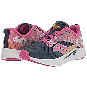 Saucony Axon Sneaker, Navy/Pink, 11.5 Wide US Unisex Big_Kid