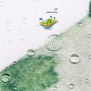 TJZ HOME Spa Shower Curtain, Meditation and Picture of Bamboo Stalks and Basalt Stones Theraphy Relaxing, Cloth Fabric Bathroom Decor Set with Hooks, 72" Long, Green Yellow