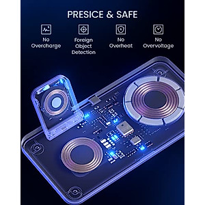 Wireless Charging Pad, GEEKERA 3 in 1 Magnetic Wireless Charger, Mag Safe Charging Station for iPhone 14/13/12 Pro Max/Pro/Mini, Apple Watch Ultra/SE/8/7/6/5/4/3/2, AirPods Pro/3