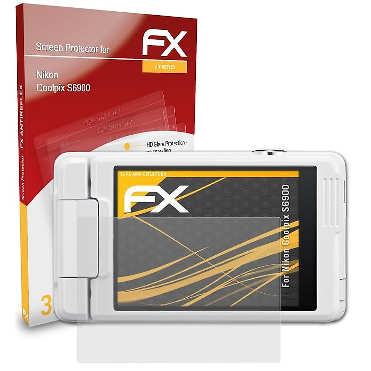 atFoliX Screen Protector compatible with Nikon Coolpix S6900 Screen Protection Film, anti-reflective and shock-absorbing FX Protector Film (3X)