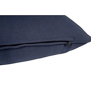 SUPMAISON Pack of 2 Outdoor Deep Seat Cushion Set, 24 x 24, Fade Resistant, Deep Seat Bottom and Back Cushion for Chair, Sofa, and Couch, zipper, foam (Navy Dobby)