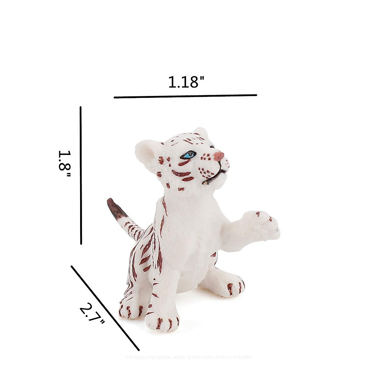 4PCS Realistic Tigers Figurines with Tiger Cubs, 2-6" Safari Animals Figures Family Set Includes Baby Tigers, Educational Toy Cake Toppers Christmas Birthday Gift for Kids Toddlers