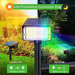nipify Solar Spot Lights Outdoor Color Changing, [ 8 Modes/6 Pack/56 LED ] Halloween RGB Powered Spotlight, Landscape Lighting for Outside Yard Garden Pathway
