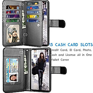 Tekcoo for Galaxy S10 Case, Samsung S10 Wallet Case / S10 PU Leather Case, Luxury Cash Credit Card Slots Holder Carrying Folio Flip Cover [Detachable Magnetic Hard Case] & Kickstand -Black