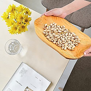 Cedilis Root Wood Serving Dish, 13inch Long Vintage Appetizer Display, Hand-Carved Fruit Snack Dish Plates, Natural Wooden Serving Platter Tray Bowl for Bread Candy