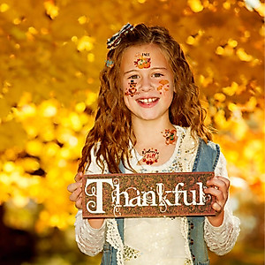 HOWAF 96pcs Fall Temporary Tattoos for Kids, Fall Harvest Face Tattoos for Welcome Fall Hello Autumn Party Decoration Supplies, Autumn Harvest Tattoo Stickers with Pumpkin Scarecrow Design