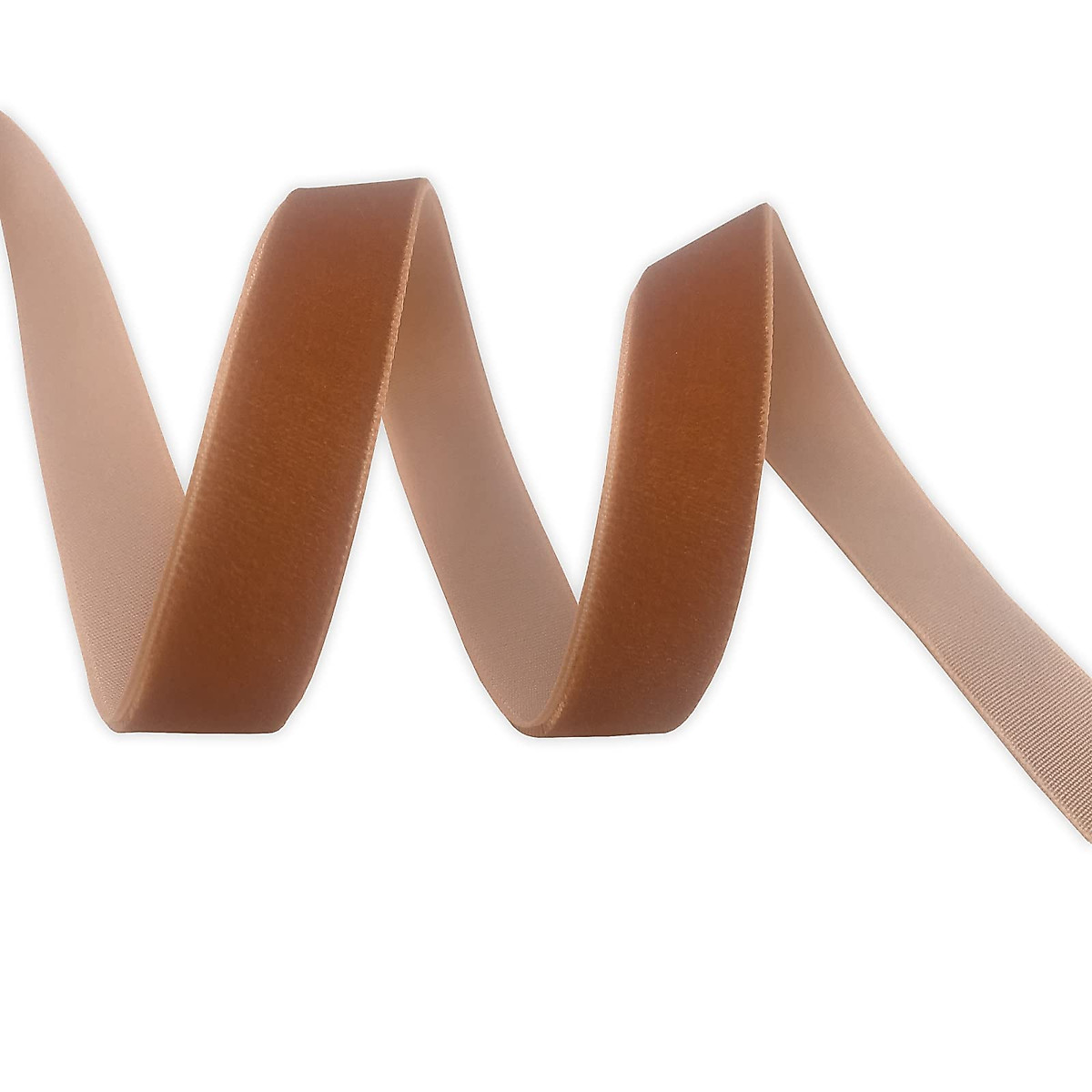 KLTRIBBON Vintage Ginger Velvet Ribbon Single Side,5/8 Inch X 25Yards Spool