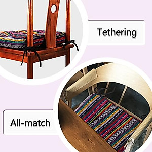 Big Hippo Patio Chair Cushions 17 X 17 X 2 Inch Chair Pad Soft Square Chair Seat Cushions for Patio Furniture Home Garden Office Outdoor Indoor with Ties