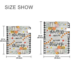 Wamika Autumn Blessing Mailbox Cover Standard Size Fall Pumpkin Sunflower Maple Leaves Magnetic Mailbox Covers Garden Yard Post Wraps Letter Box Cover Buffalo Plaid Decorations 21" L x 18" W