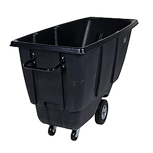 Vestil TDT-50-LD-BLACK Plastic Light Duty Tilt Truck 1/2 Cubic Yard 450 Lb. Capacity Black