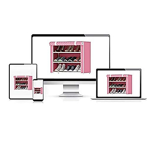 JAHH Shoe Rack, Home Shoe Rack with Dustproof Cover Closet Shoe Storage Cabinet Organizer, for Entryway Bedroom Living Room