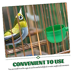 Gogogmee 36pcs Bird Cage Feeder Parrot Food Organizer Bird Feeder Bowl Bird Feeding Dish Bird Feeder Hanging Parrot Food Cup Parrot Cage Feeder Indoor Bird Feeder Pet Supplies Plastic Green
