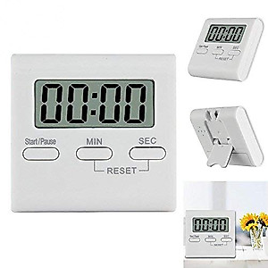 SATINWOOD Kitchen Timer, 2 Pack Digital Kitchen Timers Magnetic Countdown Timer with Loud Alarm, Big Digits, Back Stand for Cooking, Classroom, Teachers - AAA Battery Included,White