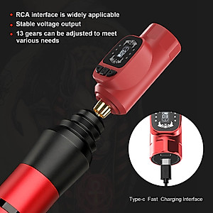 HAWINK Tattoo Kit Rotary Tattoo Gun Machine with Power Supply LCD digital 3.7V Lithium Battery 1600mAh Tattoo Battery 1Pcs 7 inks HWP6KITEN05C-2