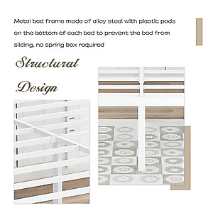 alazyhome 18 Inch Metal Twin Size Bed Frame Heavy Duty Platform Noise Free Steel Slat Support Easy Assembly Noise Free No Box Spring Required White