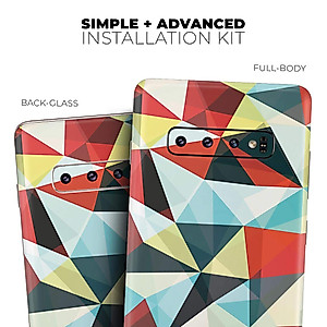 DesignSkinz Vector Red and Blue 3D Triangular Surface Protective Vinyl Decal Wrap Skin Cover Compatible with The Samsung Galaxy S20 (Screen Trim & Back Glass Skin)