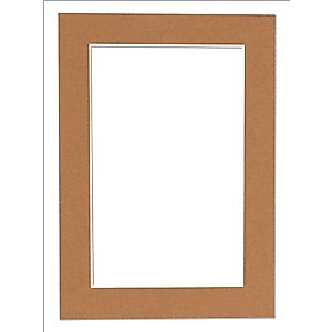 8x10 Mat Bevel Cut for 5x7 Photos - Acid Free Aged Oak Brown Precut Matboard With Backing Board and Crystal Clear, Self Seal Photo Mat Bag - For Pictures, Photos, Framing - 4-ply Thickness