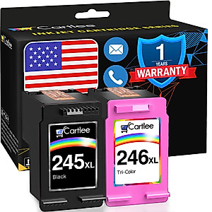 Cartlee 2 Remanufactured PG-245xl CL-246xl High Yield Ink Cartridges Replacement for iP2820 MG2420 MG2920 MG2922 MG2520 MG2924 MX492 Shows Ink Level