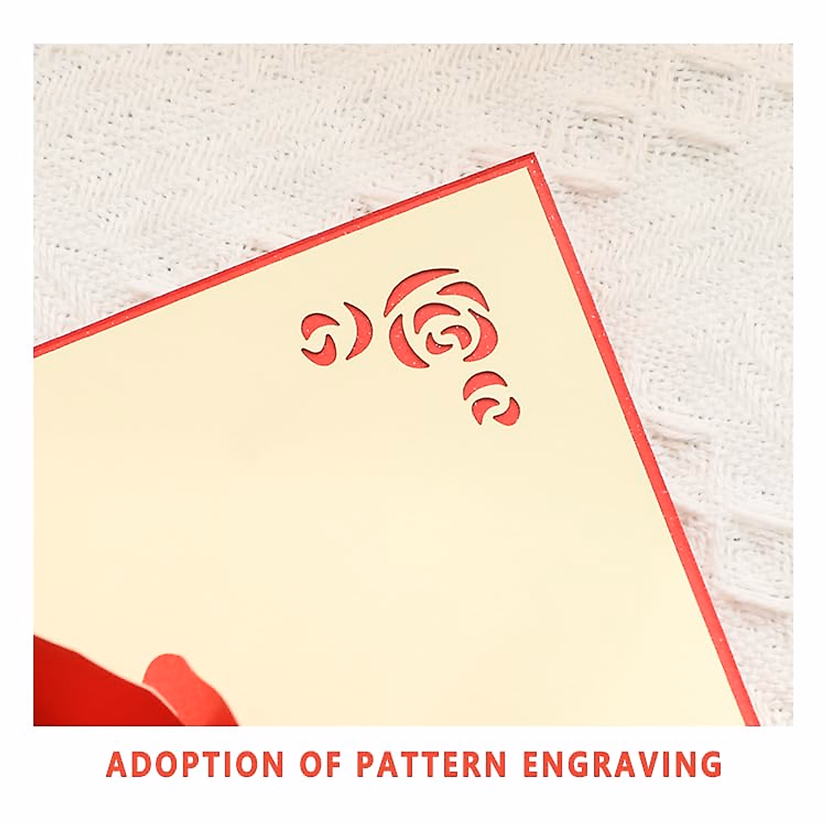 MUSCELL Valentines Pop-Up Red Rose Card, 3D Pop-up Greeting Cards, for Valentine's Day, Mothers Day, Fathers Day, Birthday, Anniversary, Graduation, Wedding, Size 5.9 x 3.93in