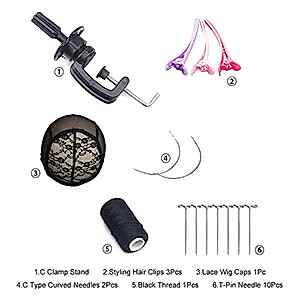 NAYOO 21-24 inch Canvas Block Head Wig Head Stand for Making Wigs Display Styling Mannequin Head Set With Mount Hole (22inch - Light brown)