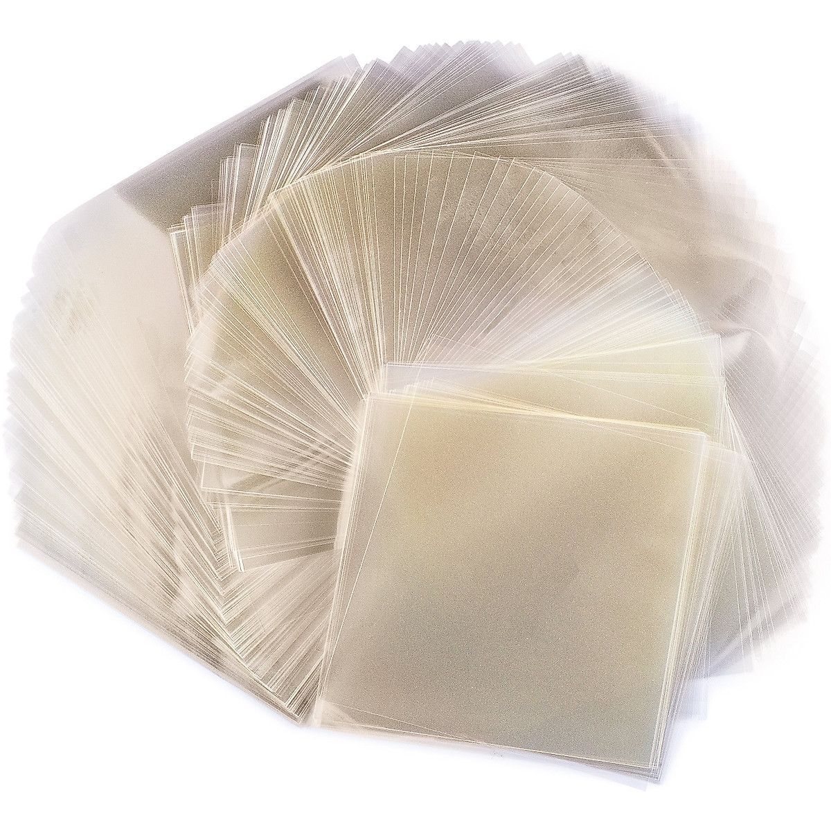 Crinklee Clear Caramel, Candy and Chocolate Wrappers, Natural Cellophane, 1000 Square Sheets, 4.25x4.25 Inches