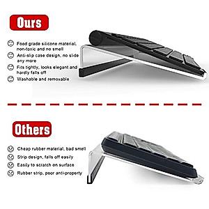 KOTEMON Mini Computer Keyboard Stand-11.8'' x 5.1''-Small Computer Keyboard Tray Acrylic Keyboard Holder for 78 Keys Universal Compact Keyboard, with Black Silicone Strip, Clear