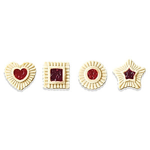 Talisman Designs Plunger Style Thumbprint and Linzer Cookie Cutters, 4 Piece Set