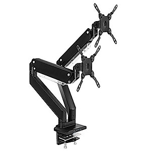 MOUNT-IT! Heavy Duty Dual Monitor Desk Mount with USB 3.0 Ports | 33 lbs Capacity Per Arm | Adjustable Gas Spring, Double Arms for Computer Monitors, Full Motion Articulating, VESA (17-35 inches)