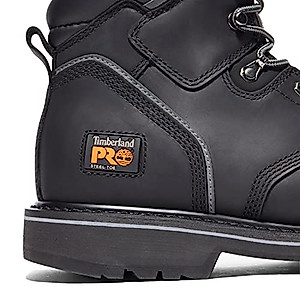 Timberland PRO Mens Pit 6 Inch Steel Safety Toe Industrial Work Boot, Black, 12 Wide US