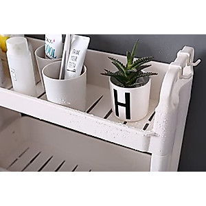 Rolling Storage Cart with Wheels – 3-Tier Organizer Rack for Effortless Organization and Mobility, Shelf Trolley with Wheels for Bathroom, Laundry, Kitchen, Baby, Office, Bedroom etc