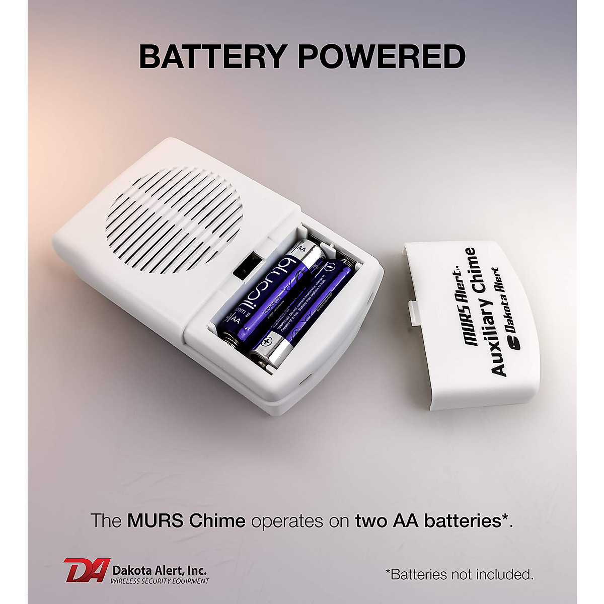 Dakota Alert MURS Auxiliary Chime - Battery-Operated Wired Ringer Alarm for M538-BS MURS Base Station, Murs Chime Alert