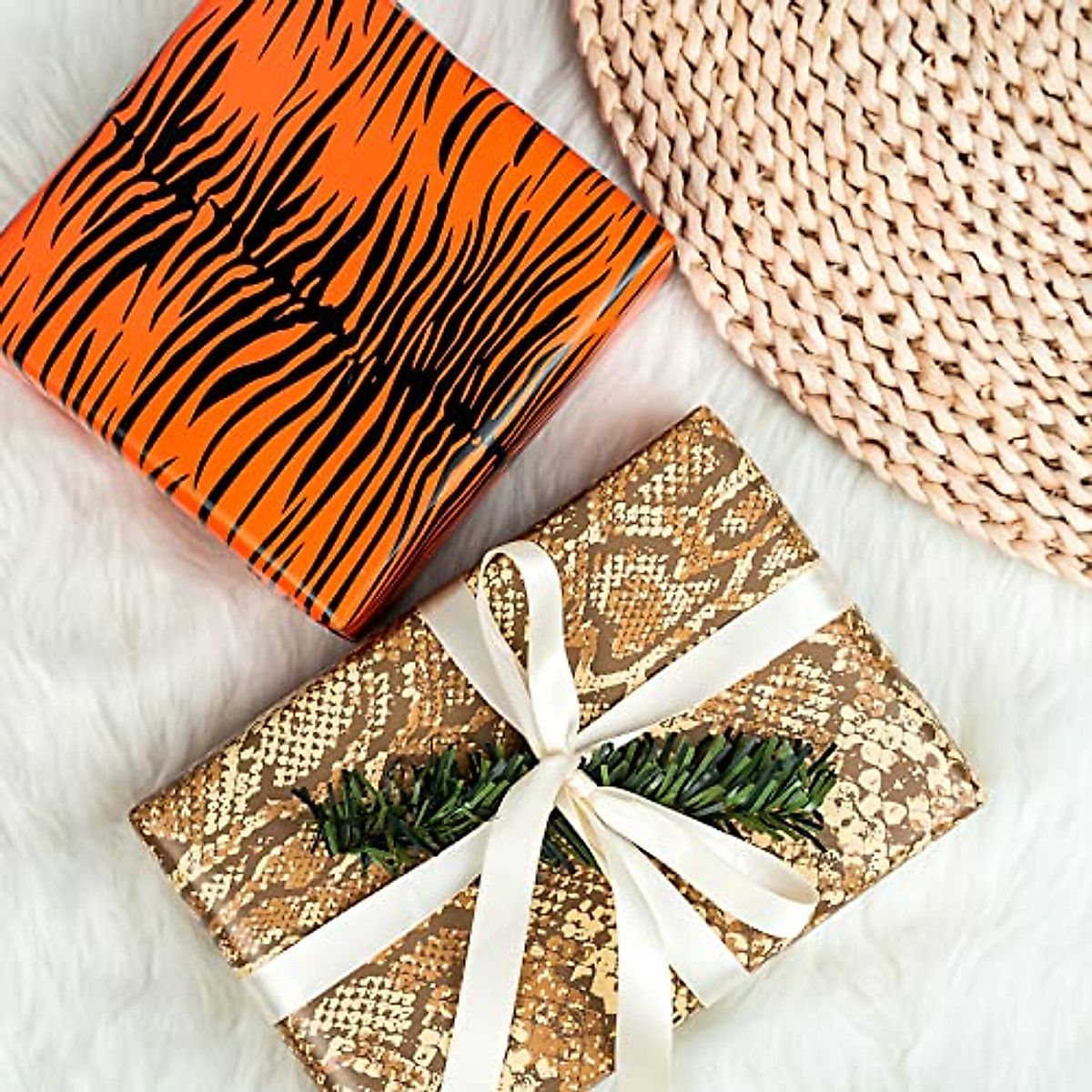 WRAPAHOLIC Wrapping Paper Roll - Animal Prints Design for Birthday, Holiday, Party, Baby Shower Present Packing - 4 Rolls - 30 Inch X 120 Inch Per Roll