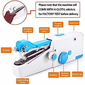 Handheld Sewing Machine, Mini Sewing Machine For Beginners, Battery And Usb Operated Pocket Sewing Machines, Easy To Operate Portable Sewing Machine For Beginners (Blue)