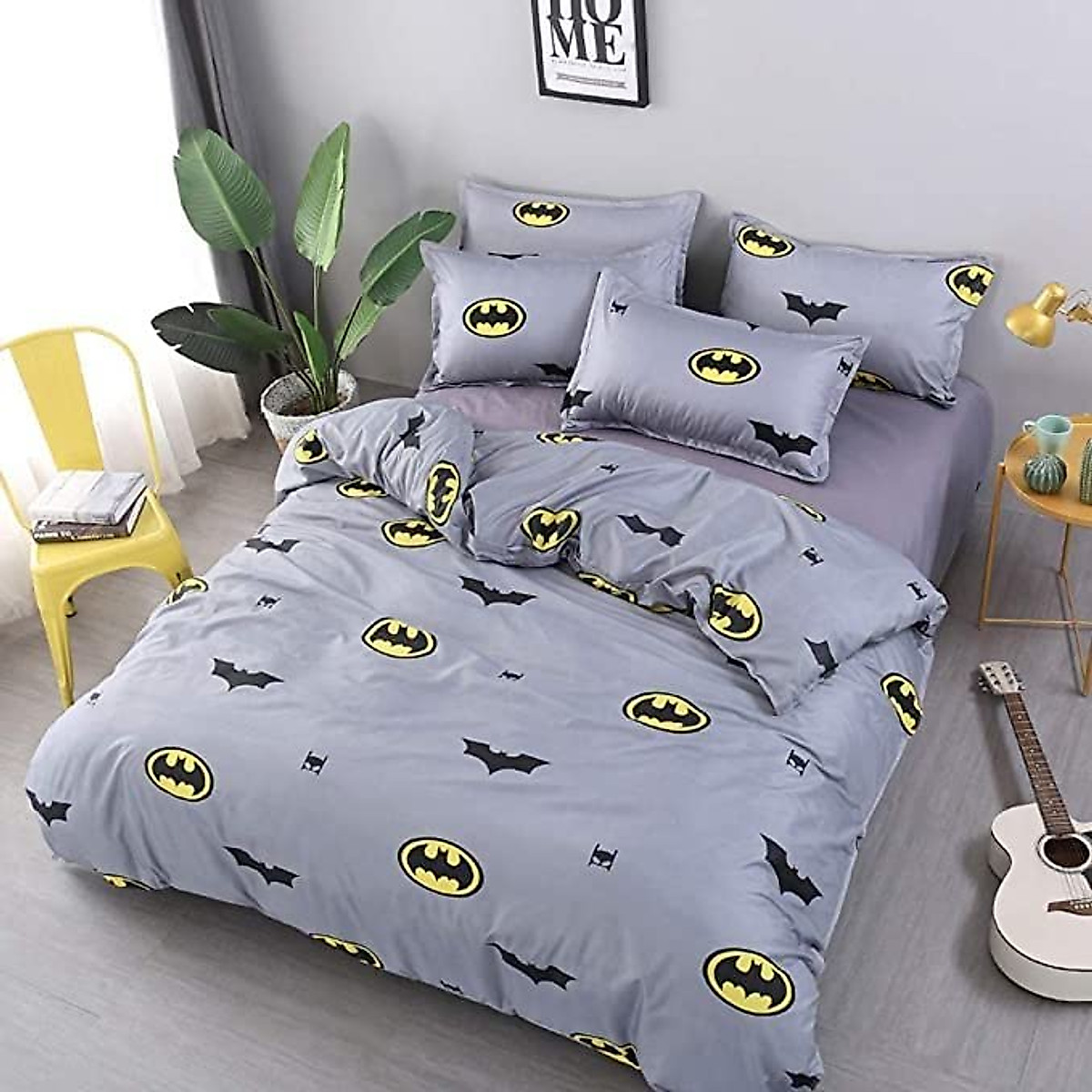 Vefadisa Bat Kids Duvet Cover Set Twin Size Printed Bat Animal Bedding Cover Set Zipper Closure Soft for Kids Boys Teens Bedroom Decor 1 Duvet Cover 2 Pillowcase (No Comforter)