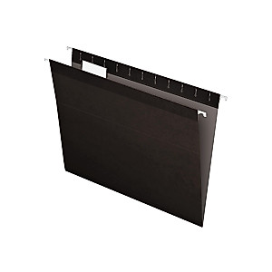 Pendaflex 04152 1/5 BLA Reinforced Hanging File Folders, Letter Size, Black, 1/5 Cut, 25/BX (4152 1/5 BLA)