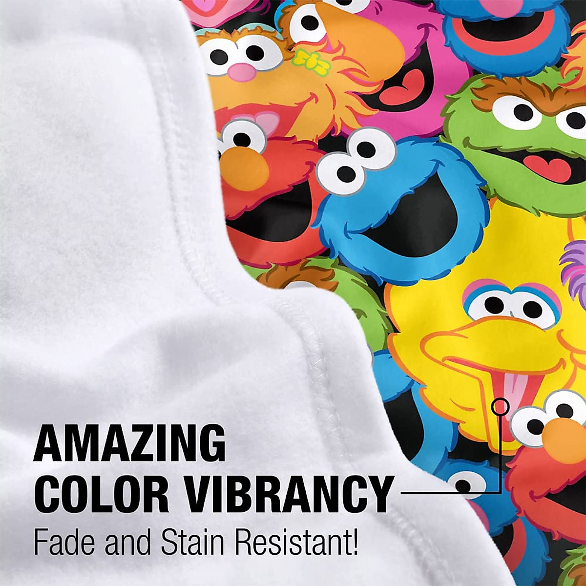 LOGOVISION Sesame Street Lightweight Baby Blanket, 30"X40", Character Head Collage Unisex for Infants Girls & Boys