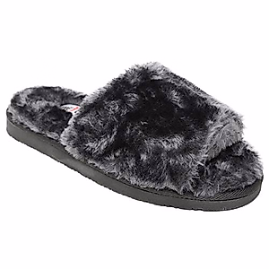 Minnetonka Women's Lolo Slipper Sandal, Charcoal, 8 W US