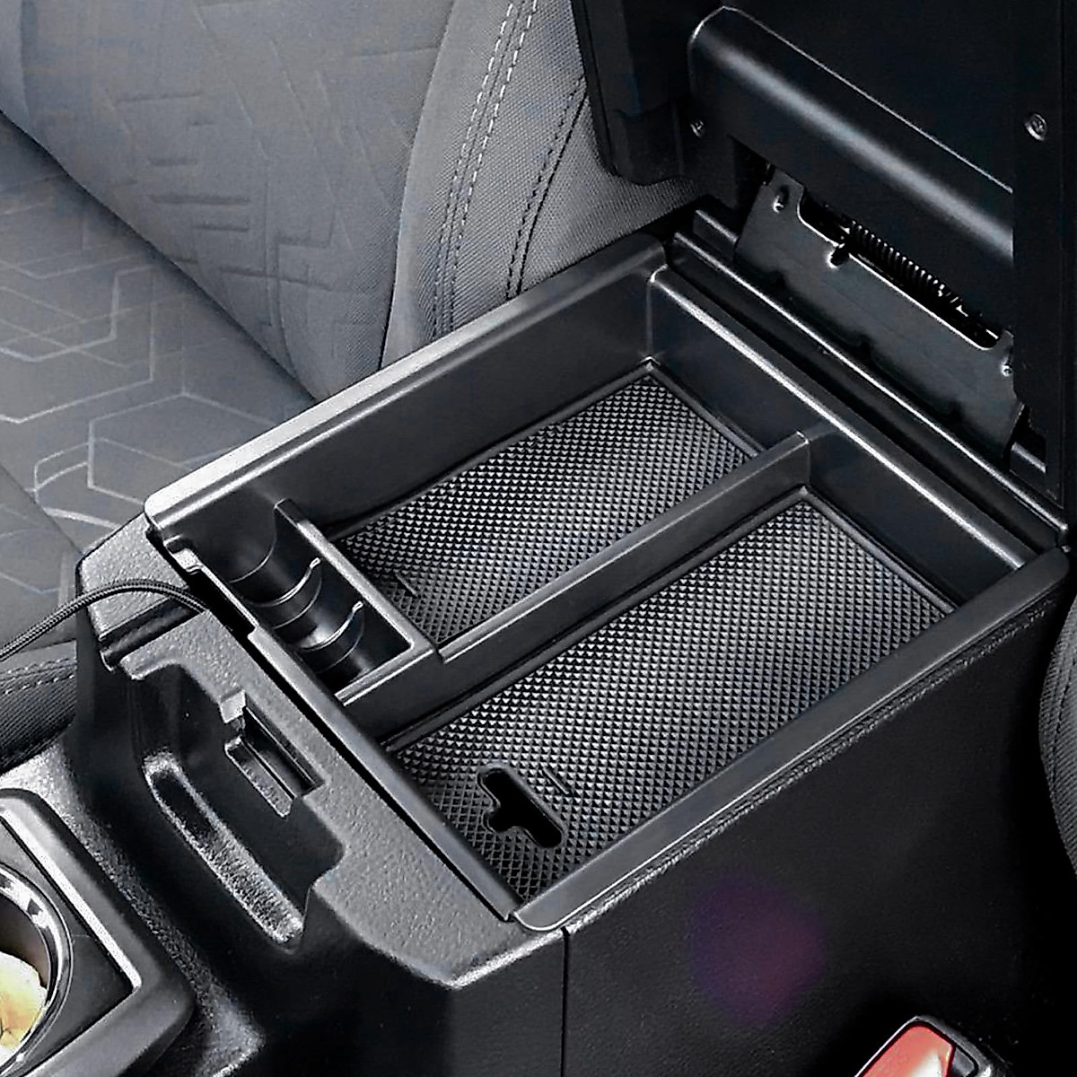 JDMCAR Center Console Organizer Tray Compatible with Toyota Tacoma Accessories 2016-2022 2023, Armrest Insert Container ABS Material Secondary Storage Box