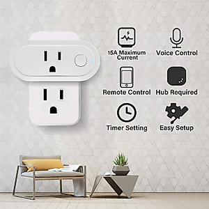 Sengled Smart Plugs, Hub Required, Works with SmartThings and Amazon Echo with Built-in Hub, Voice Control with Alexa and Google Home, 15Amp Smart Socket, Work as Zigbee Repeater, ETL Listed, 4 Pack
