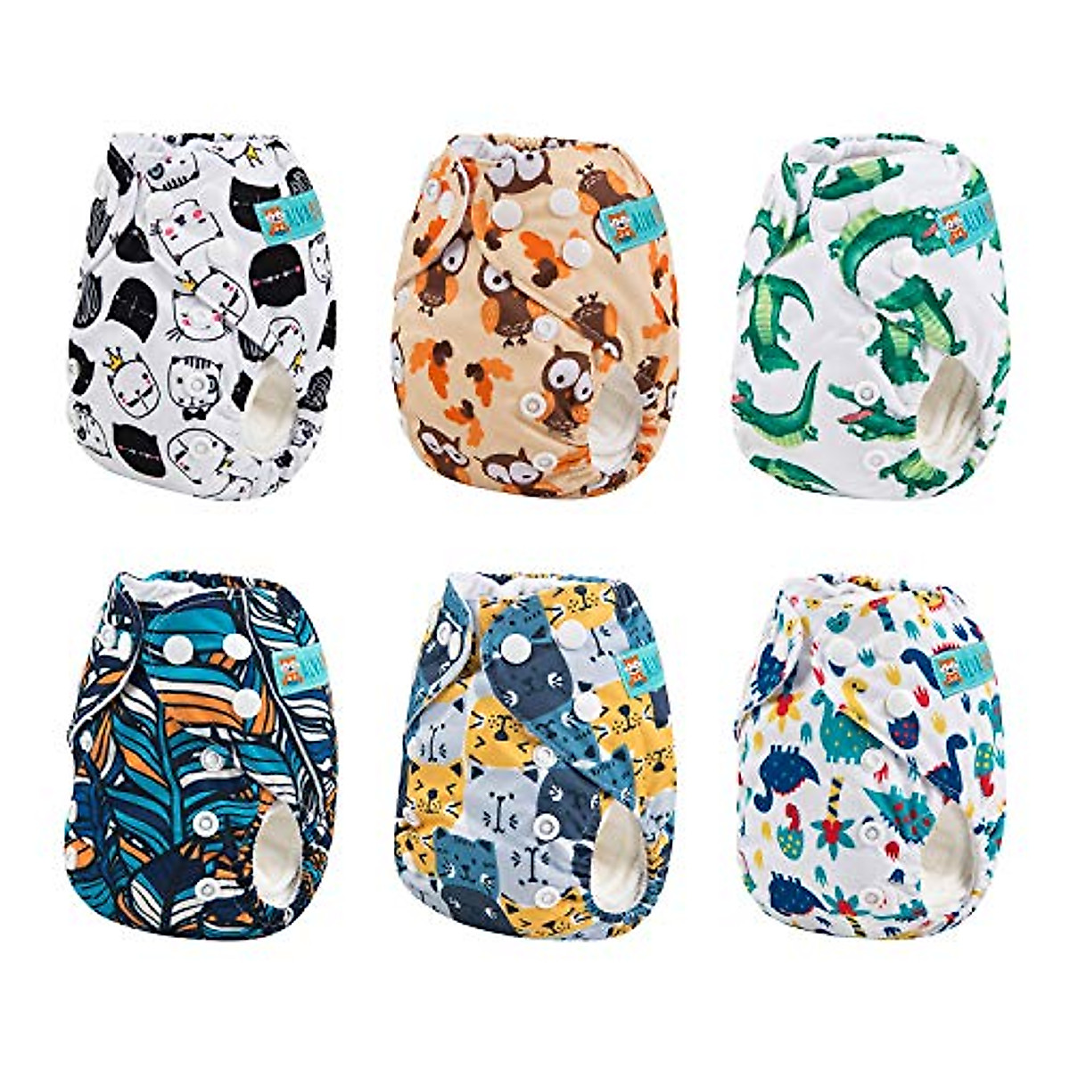 ALVABABY Pocket Newborn for Less Than 12pounds Baby Snaps Cloth Diapers Nappy 6pcs with 12 Inserts 6SVB10