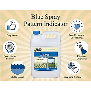Liquid Harvest Lazer Blue Concentrated Spray Pattern Indicator - 1 Gallon (128 Ounces) - Perfect Weed Spray Dye, Herbicide Dye, Fertilizer Marking Dye, Turf Mark and Blue Herbicide Marker