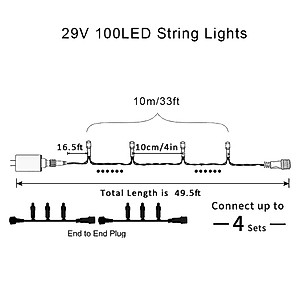 Dooit 66FT 200 Led Christmas Lights, Connectable Plug in 8 Twinkle Modes Outdoor Indoor Lights for Christmas Tree Party Wedding Garden Decorations (Blue)