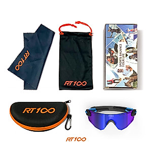 RT100 wrap around frameless Cycling Triathlon Volleyball Blue Sunglasses Women Men