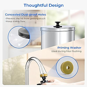 Waterdrop Gravity-fed Water Filter System, with Silver Ions Enhanced Filtration, Reduces up to 99% of Chlorine, with 2 Black Carbon Filters and Metal Spigot, 2.25G